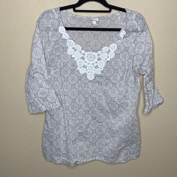 Merona | Tops | Merona Gray And White Top | Poshmark